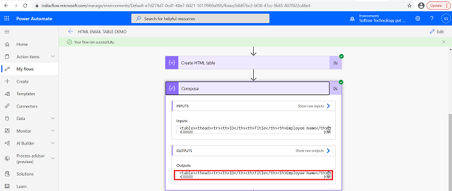 CREATE A STYLE HTML TABLE IN AN EMAIL USING POWER AUTOMATE: - Softree ...