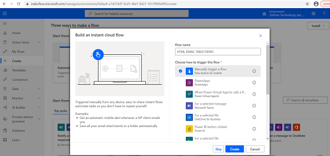 CREATE A STYLE HTML TABLE IN AN EMAIL USING POWER AUTOMATE: - Softree ...