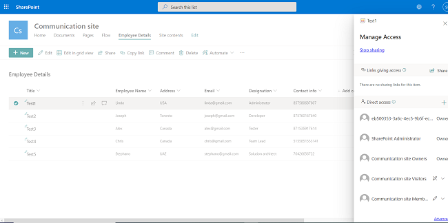 Grant permission a user in SharePoint list item by using flow: - Softree Technology