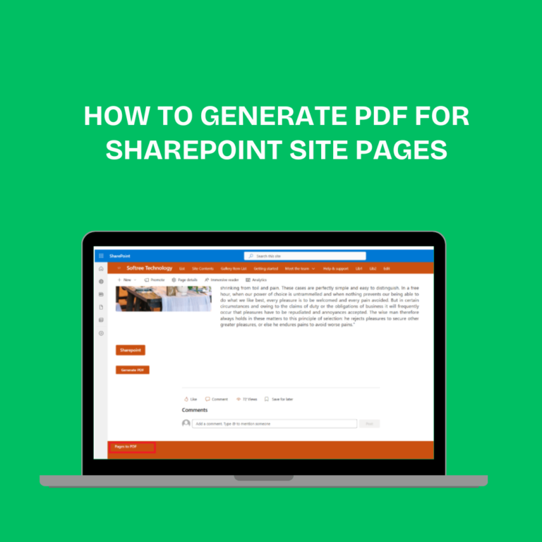 How to Generate PDF For SharePoint Site Pages - Softree Technology